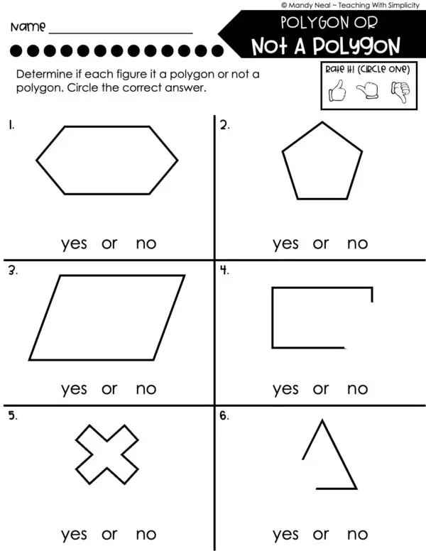 3rd Grade Geometry – Polygon or Not a Polygon Worksheet 2 ...