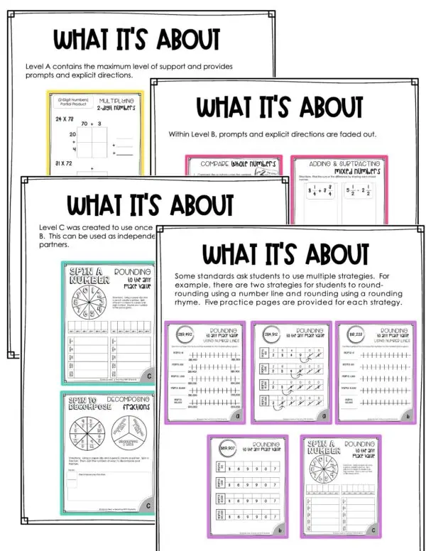 4th Grade Math Intervention Activities Implementation Guide ...